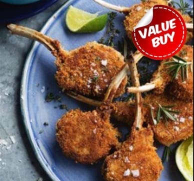 LAMB CUTLETS CRUMBED (MIN 80 GRAM) VALUE BUY 4 PACK | Zone Fresh